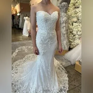 Mon Bijou | Dresses | Brand New Never Worn Fitted Lace Beaded Wedding ...